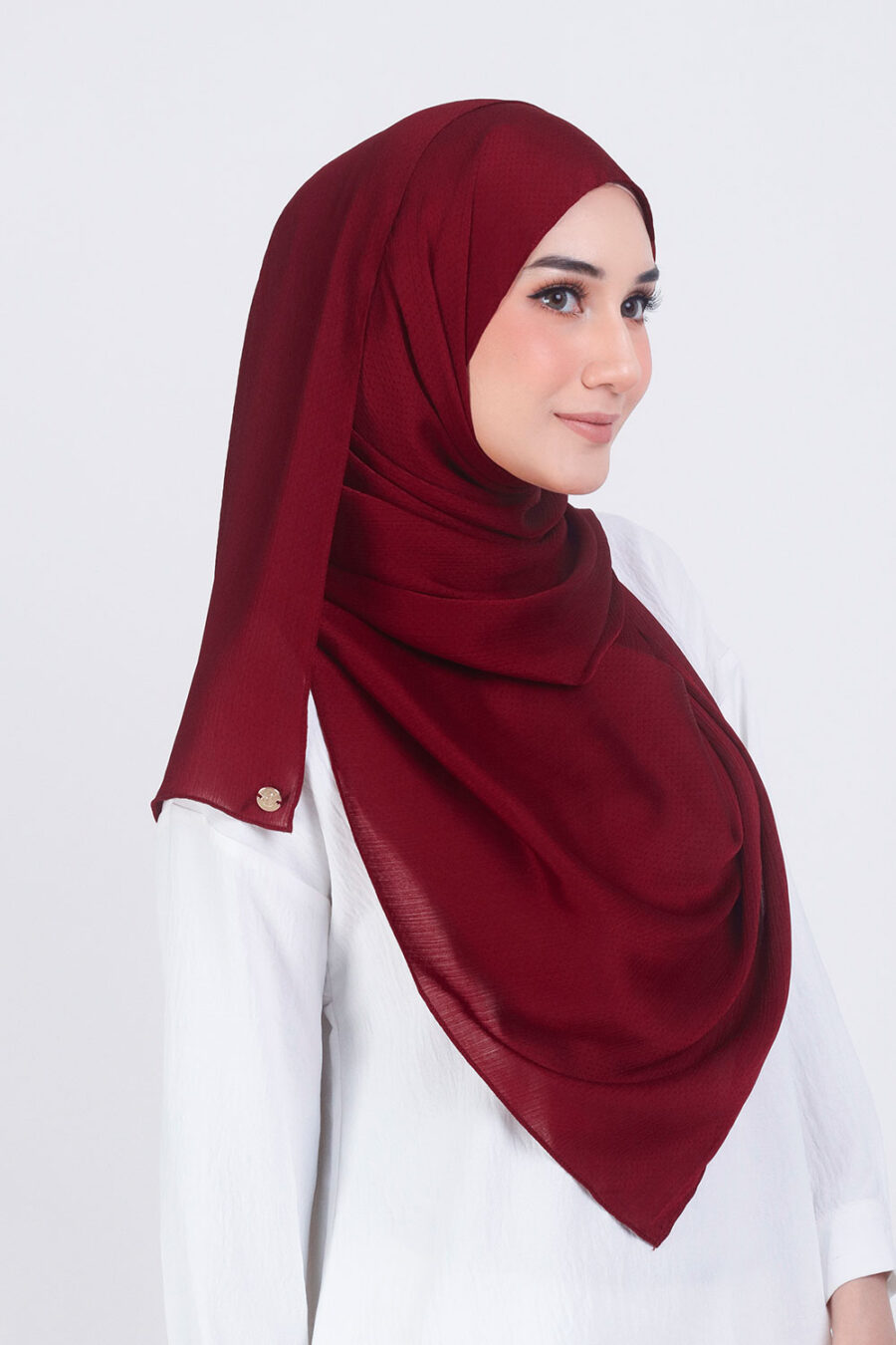 Jasmina Basic Shawl Plain Maroon - Jasmina