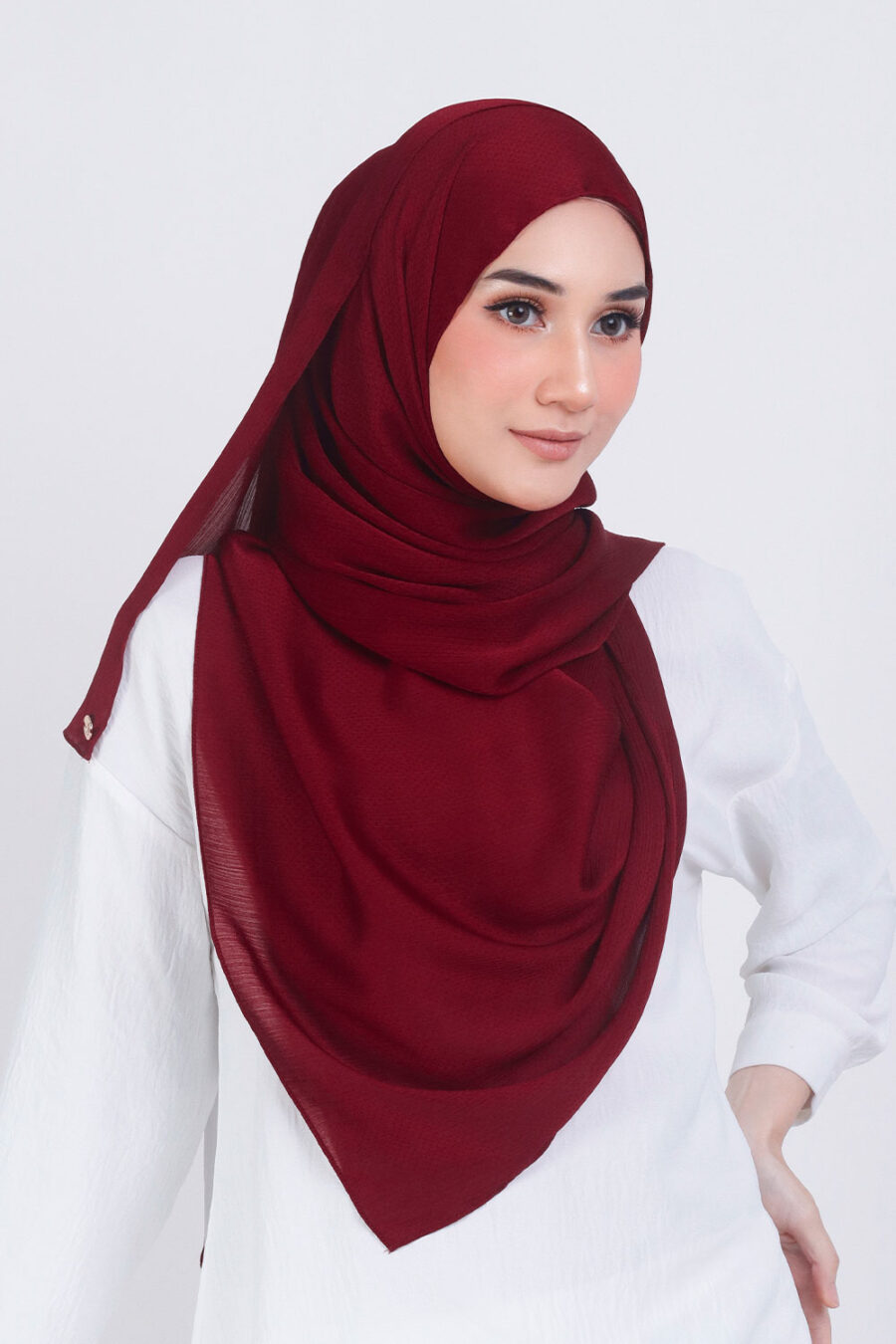Jasmina Basic Shawl Plain Maroon - Jasmina