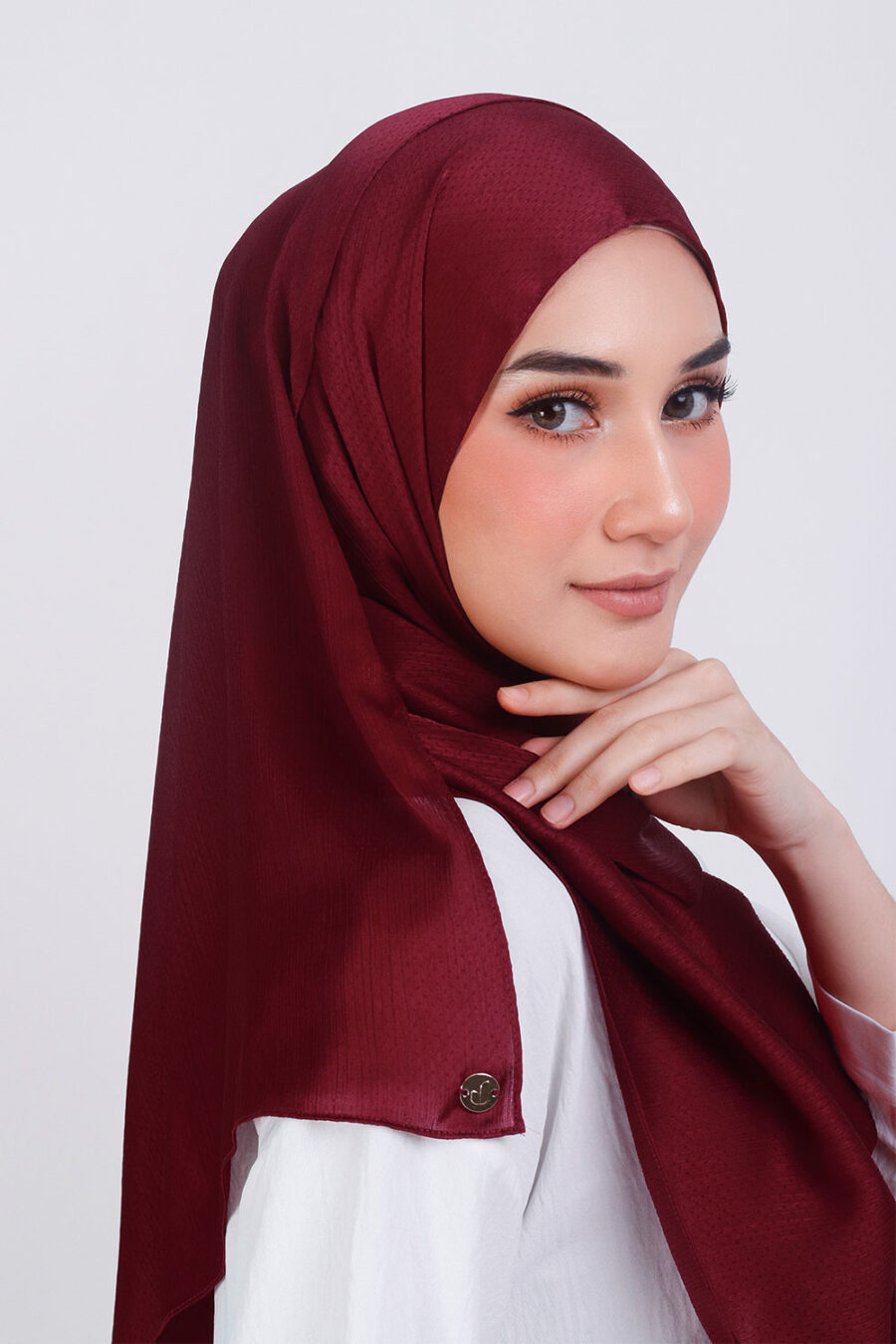 Jasmina Basic Shawl Plain Maroon - Jasmina