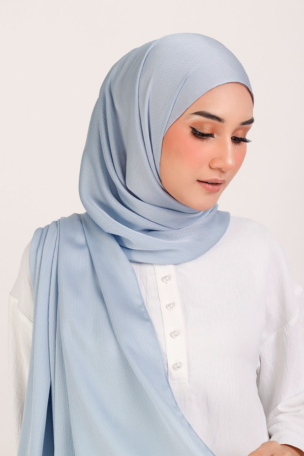 Jasmina Basic Shawl Plain Baby Blue - Jasmina