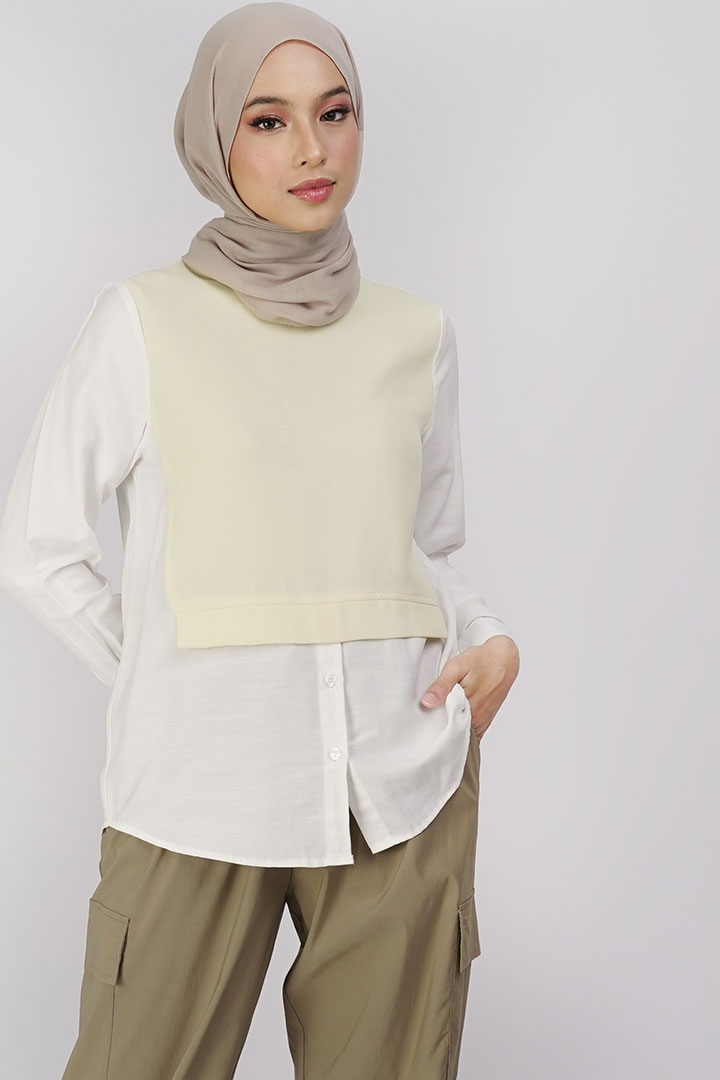 Yuri Knit Blouse Yellow - Jasmina