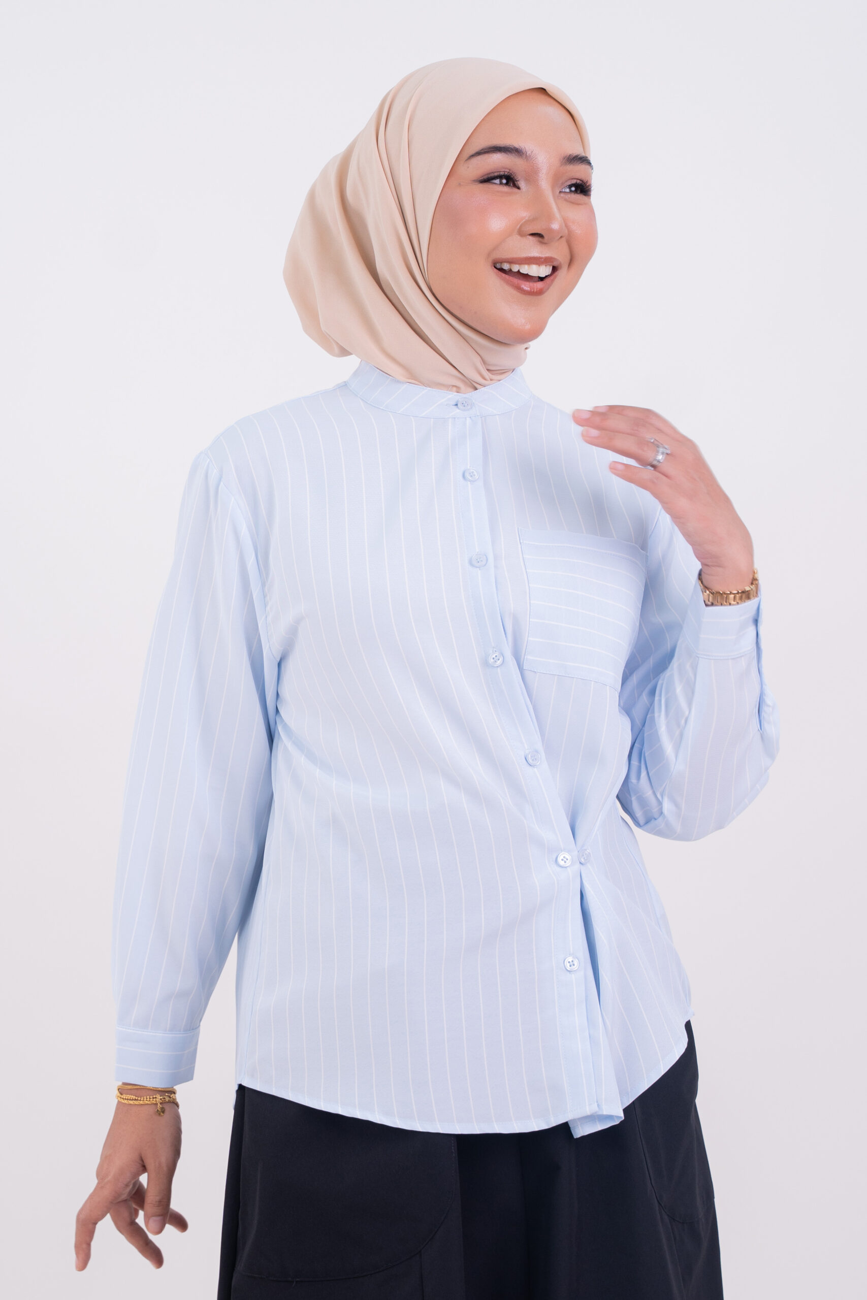 Maureen Striped Shirt Light Blue - Jasmina
